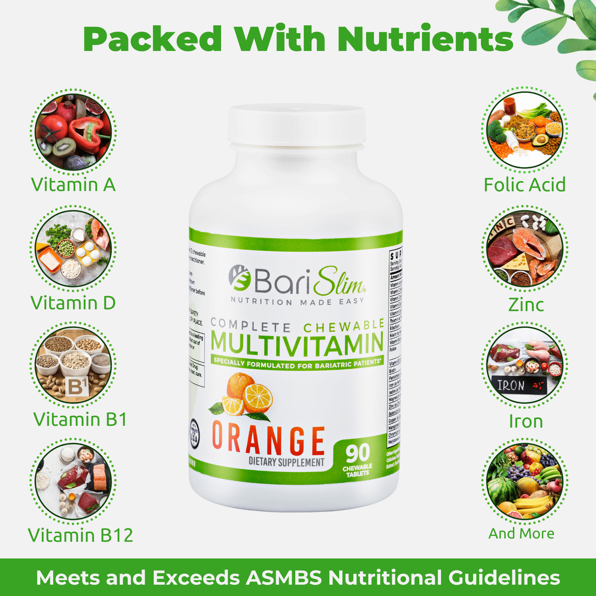 Buy Orange Flavor Chewable Bariatric Multivitamin Capsules – BariSlim