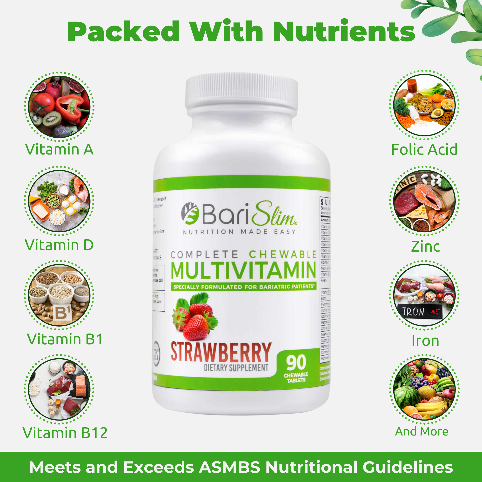 Complete Chewable Bariatric Multivitamin With 45 mg Iron – BariSlim